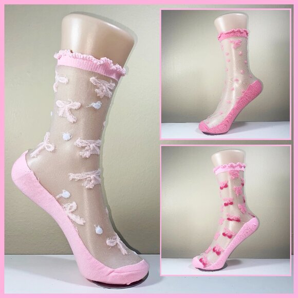 Pretty Polly | Accessories | 3 Pairs New Womens Cute Sheer Pink White ...
